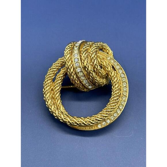 Dior | Jewelry | Vintage Christian Dior Gold Tone Twisted Rope Round ...